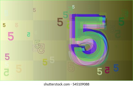 Vektor Stok Number 5 Background Vector (Tanpa Royalti) 604160609 ...