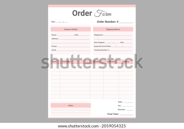 Order Form Documents Buyers Use Request Stock Vector (Royalty Free ...