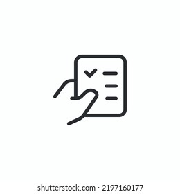 Order List Tick Hand Icon Stock Vector (Royalty Free) 2197160177 ...
