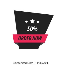Order Now Label Design Black Pink Stock Vector (Royalty Free) 414336424 ...