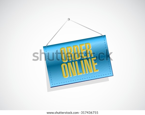 Order Online Banner Sign Concept Illustration Stock Vector (Royalty ...