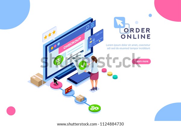 Order Online Concept Character Customer Order Stock Vector (Royalty ...