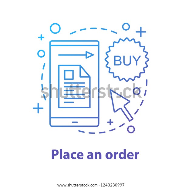 Order Placing Concept Icon Online Shopping Stock Vector (Royalty Free ...