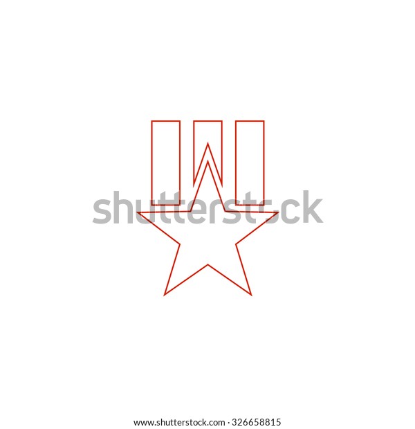 Order Star Red Outline Vector Pictogram Stock Vector (Royalty Free ...