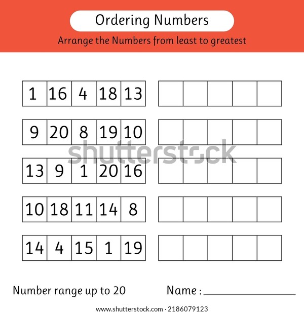 Ordering Numbers Worksheet Arrange Numbers Least: Vector có sẵn (miễn ...
