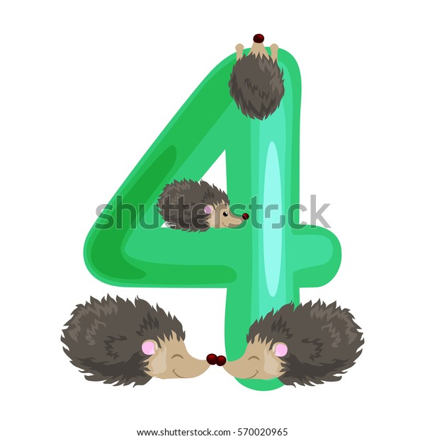 Ordinal Number 4 Teaching Children Counting Stock Vector (Royalty Free ...