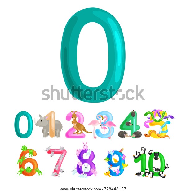 Ordinal Numbers 0 Teaching Children Counting Stock Vector (Royalty Free ...