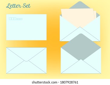 Ordinary Letter Front Back Illustration Set Stock Vector (Royalty Free ...