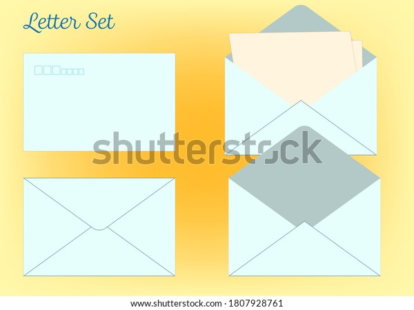 Ordinary Letter Front Back Illustration Set Stock Vector (Royalty Free ...