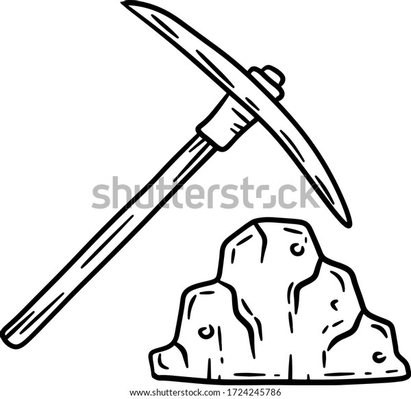 Ore Mining Pick Stone Miner Tool Stock Vector (Royalty Free) 1724245786 ...