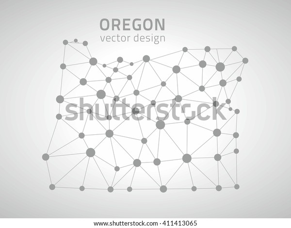 Oregon Grey Vector Outline Map Stock Vector (Royalty Free) 411413065 ...