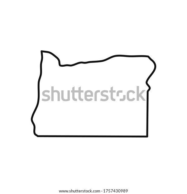 Oregon Map Black Outline State Usa Stock Vector (Royalty Free ...