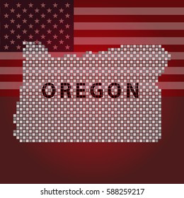 Oregon Map Geometric Squares Part United Stock Vector (Royalty Free ...