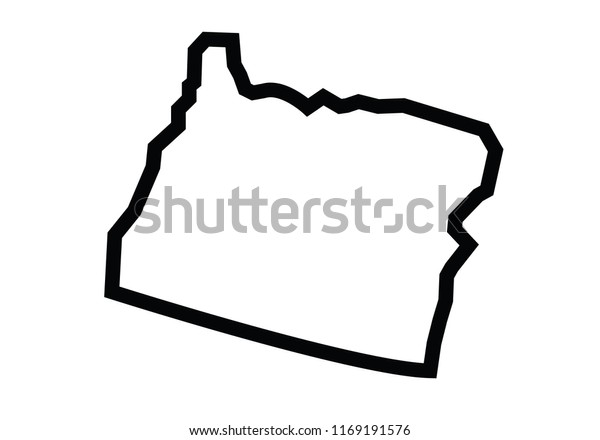 Oregon Outline Map State Shape United Stock Vector (Royalty Free ...
