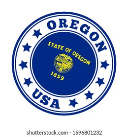 Oregon Sign Round Us State Logo Stock Vector (Royalty Free) 1596801232 ...