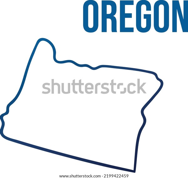 Oregon State Outline Blue Gradient Map Stock Vector (Royalty Free ...