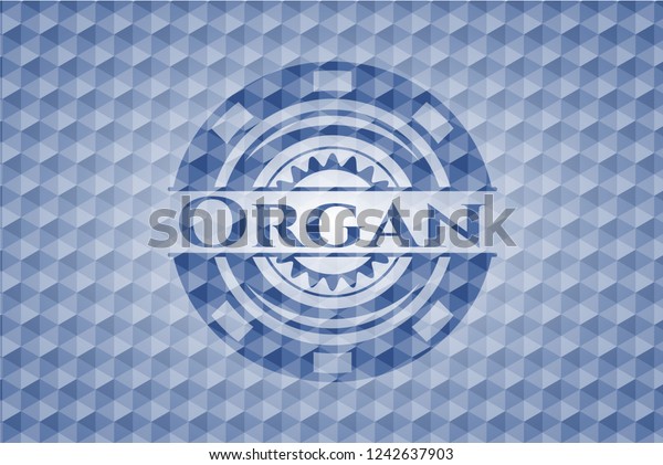 Organ Blue Badge Geometric Pattern Background Stock Vector (Royalty ...