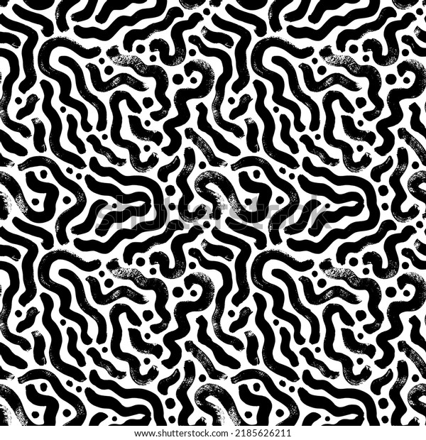 Organic Curved Lines Dots Seamless Pattern Stock Vector (Royalty Free ...