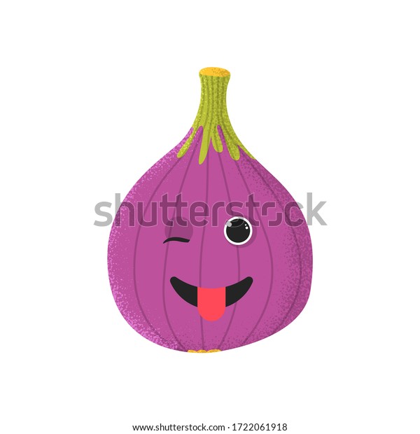 Carácter orgánico adorable de higo en: vector de stock (libre de ...