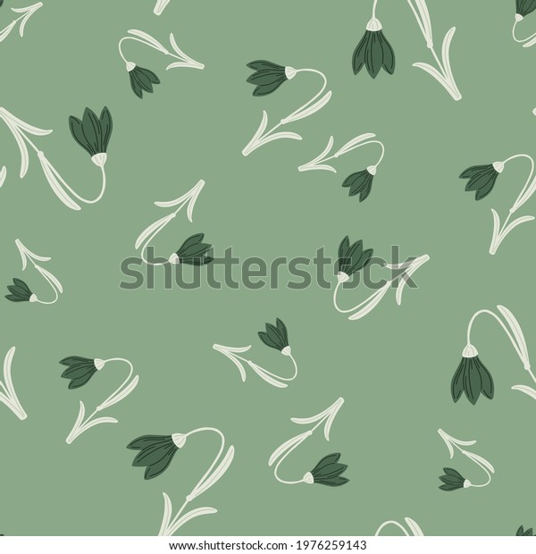 Organic Decorative Seamless Pattern Harebell Silhouettes Stock Vector ...