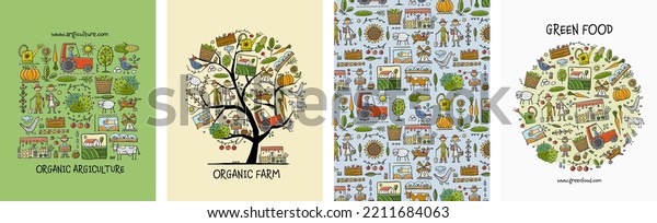 Organic Farm Background Your Design Harvest Stock Vector (Royalty Free ...
