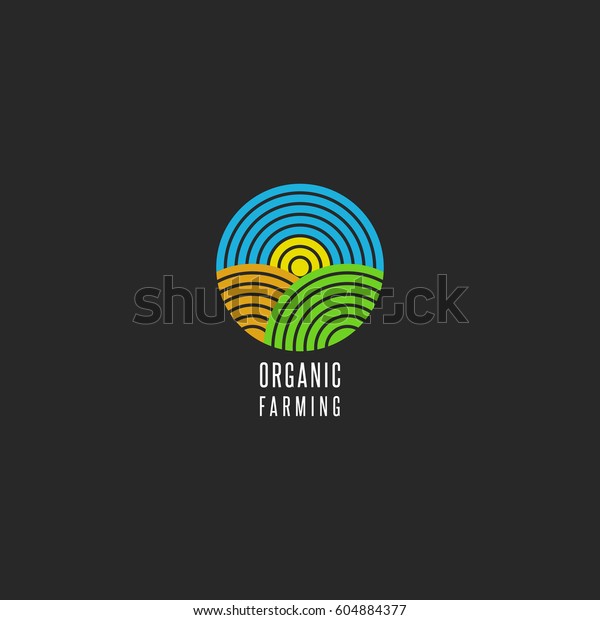 Organic Farm Logo Round Shape Abstract Stock Vector (Royalty Free ...