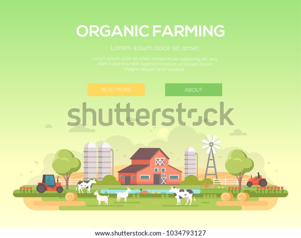 Organic Farming Modern Flat Design Style Stock Vector (Royalty Free ...