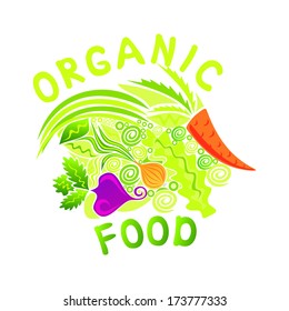 Organic Food Vector Illustration Stock Vector (Royalty Free) 173777333 ...