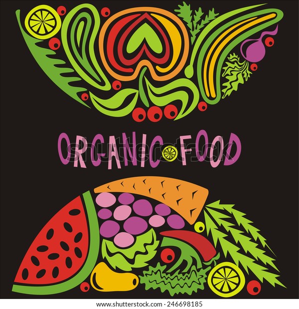 Organic Food Vector Illustration Stock Vector (Royalty Free) 246698185 ...