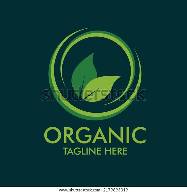 Organic Green Leaf Circle Logo Design Stock Vector (Royalty Free ...