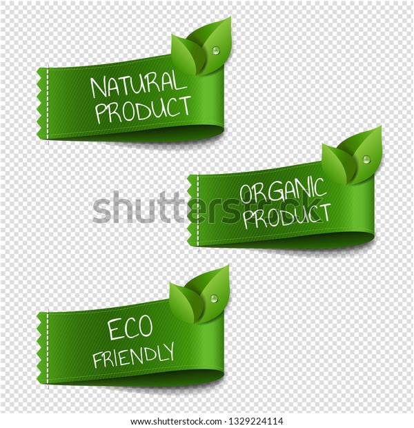 Organic Labels Transparent Background Gradient Mesh Stock Vector ...