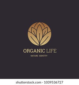 Organic Life Monogram Logo Template Stock Vector (Royalty Free ...