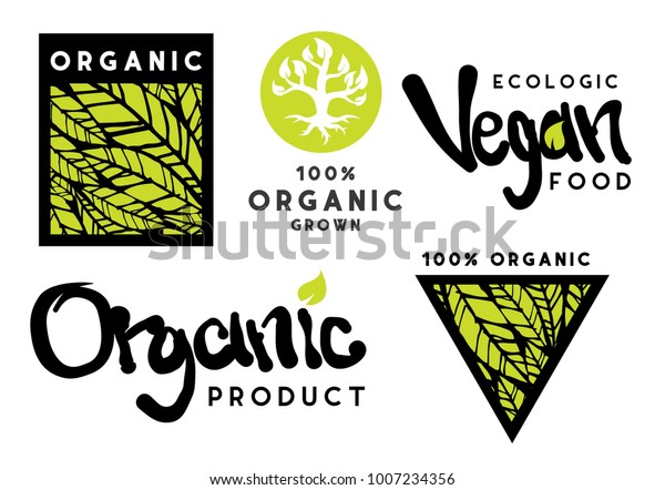 Organic Logo Set Vector File Stock Vector (Royalty Free) 1007234356