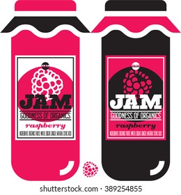 Organic Raspberry Jam Labels Design Fruits Stock Vector (Royalty Free ...