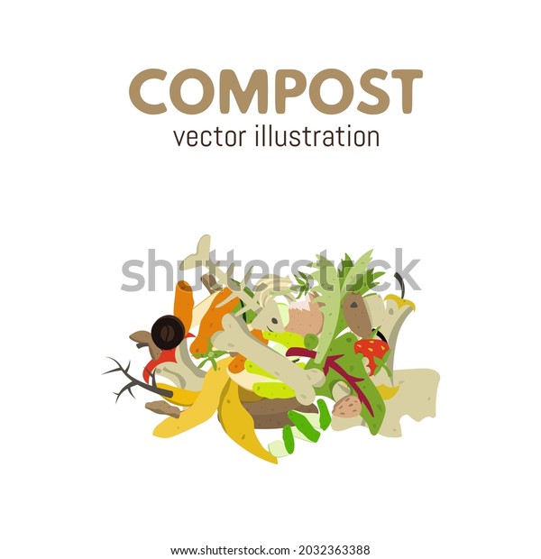 Organic Recycle Compost Pile Vector Illustration Stock Vector (Royalty ...