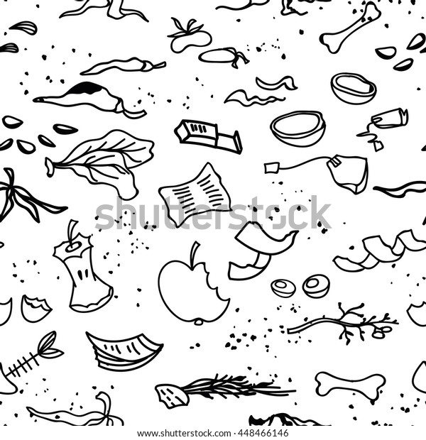 Organic Waste Contoured Seamless Pattern On Stock Vector (Royalty Free ...