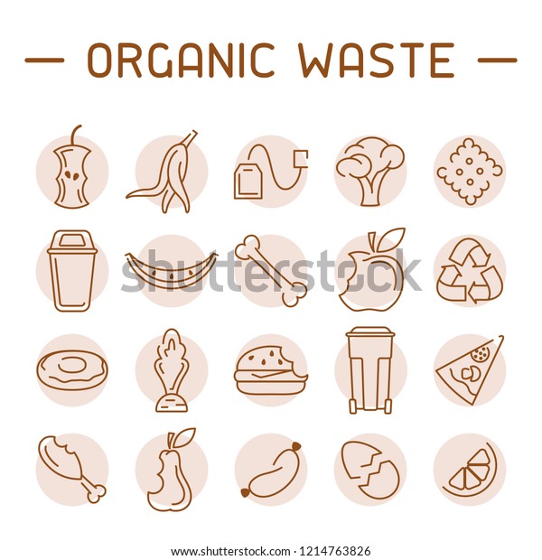 Organic Waste Icons Set Linear Style Stock Vector (Royalty Free) 1214763826