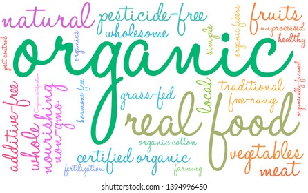 Organic Word Cloud On White Background: vector de stock (libre de ...