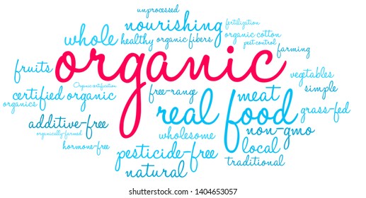 Organic Word Cloud On White Background Stock Vector (Royalty Free ...