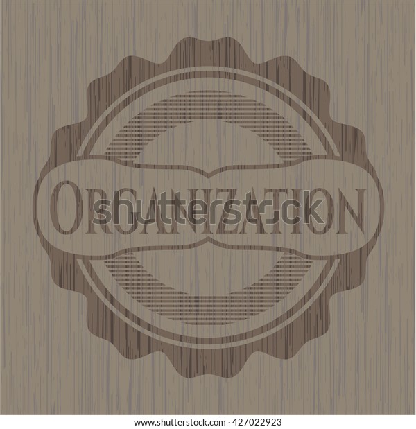 Organization Badge Wood Background Stock Vector (Royalty Free ...