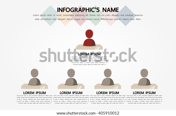Organization Chart Infographic People Icon Hierarchy Stock Vector ...