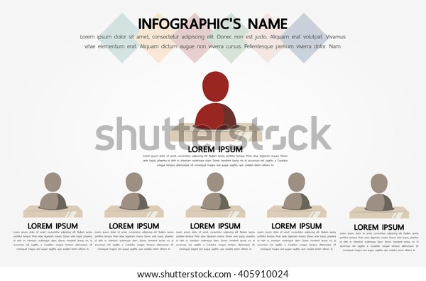 Vektor Stok Organization Chart Infographic People Icon Hierarchy (Tanpa ...