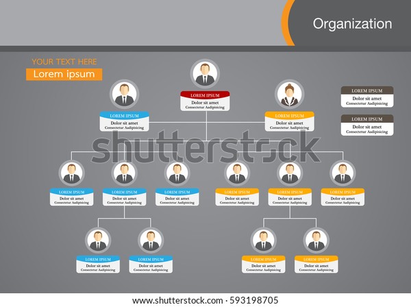 Organization Chart Infographics People Icon Abstract Stock Vector ...