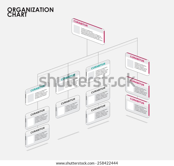 Organization Chart Infographics Tree Diagram Flow Stock Vector (Royalty ...