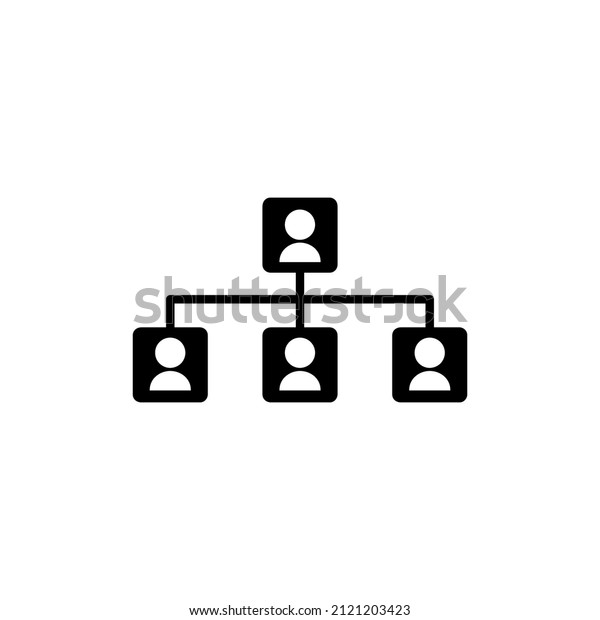 Organization Chart Line Icon Isolated On Stock Vector (Royalty Free ...