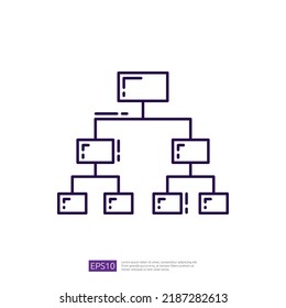 Organization Chart Outline Icon Vector Stock Vector (Royalty Free ...