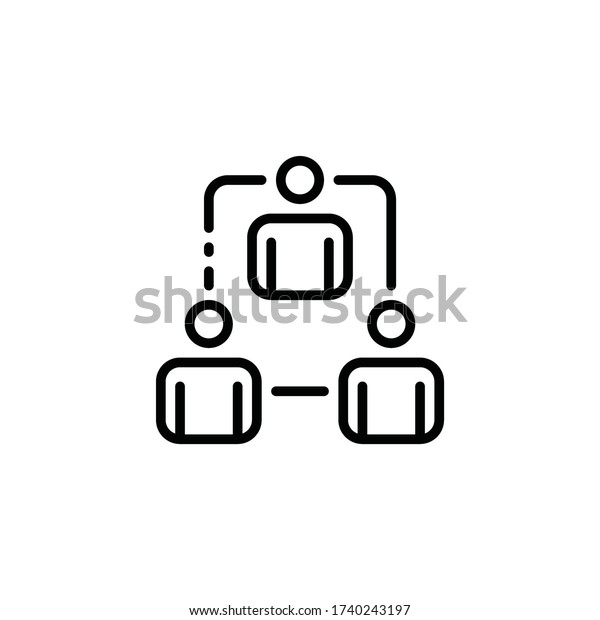 Organization Chart Outline Icons Vector Illustration Stock Vector ...