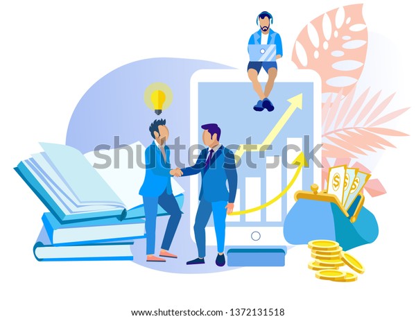 Organization Has Achieved Goal Cartoon Flat: stockvector (rechtenvrij ...