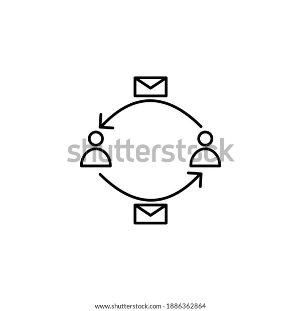 Organization Icon People Messaging Each Other Stock Vector (Royalty ...