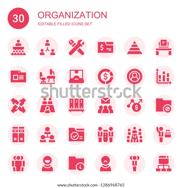 Organization Icon Set Collection 30 Filled Stock Vector (Royalty Free ...